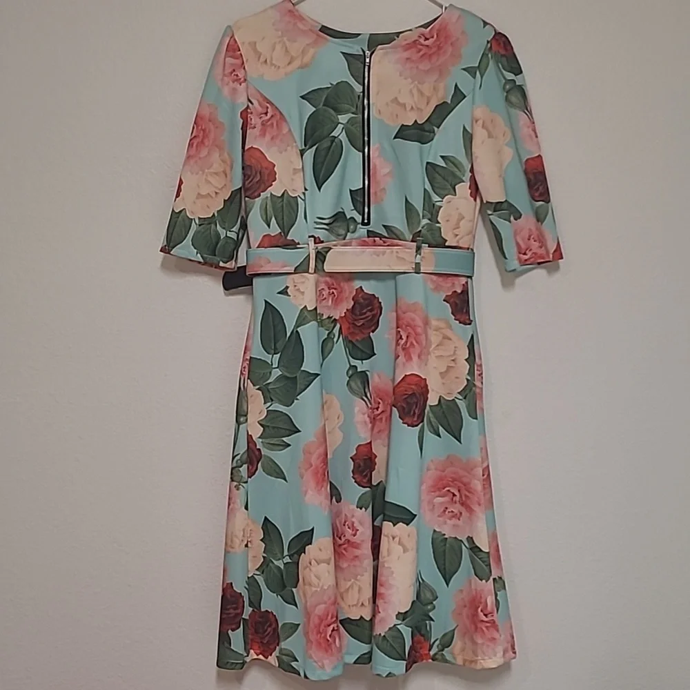 Amazon | Dresses | Amazon Xl Baby Blue Rose Dress | Poshmark